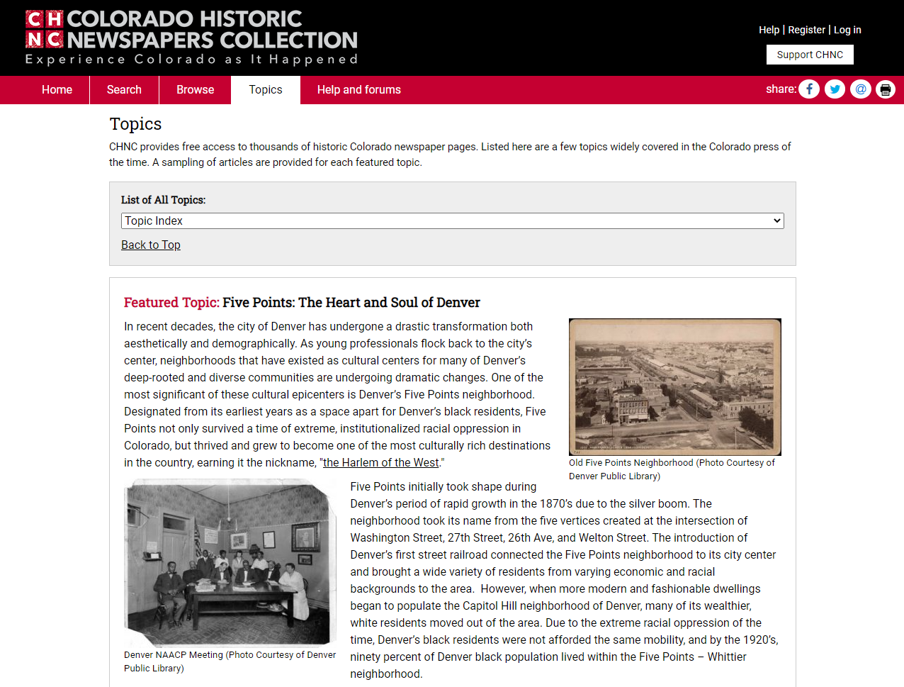 Discovering Topics in the Colorado Historic Newspapers Collection